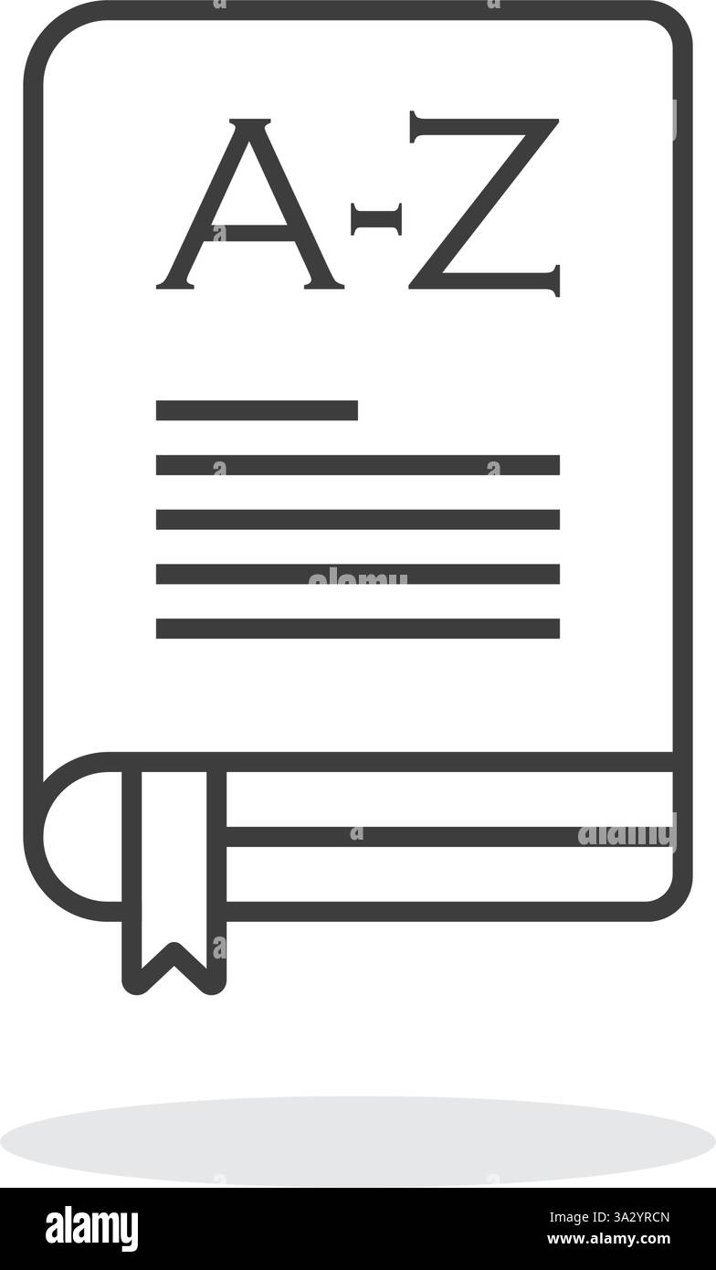 Glossary book icon in flat style. Guidebook encyclopedia vector ...