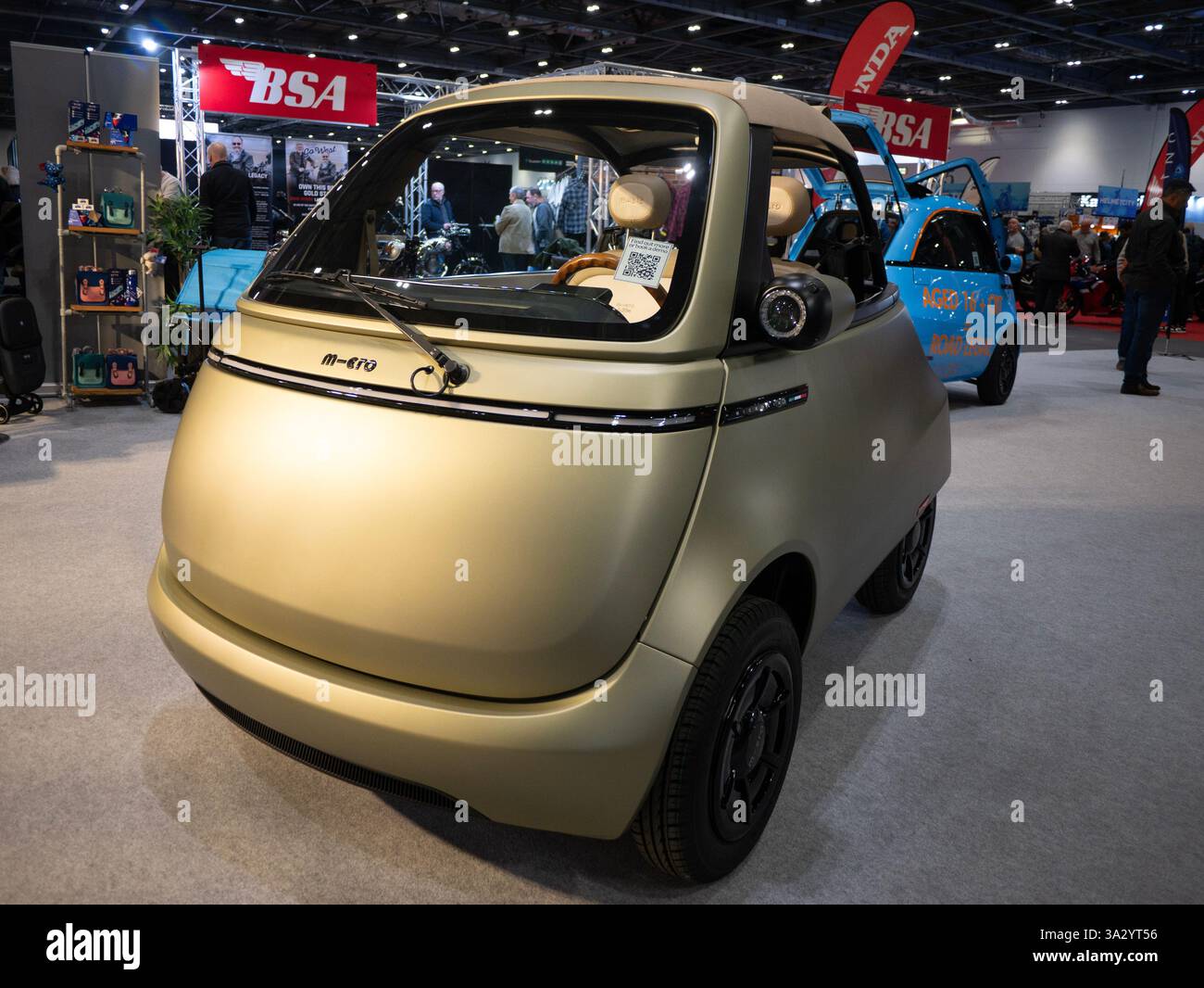 Two seated Microlino Spiaggina electric Microcar made by Swiss company ...