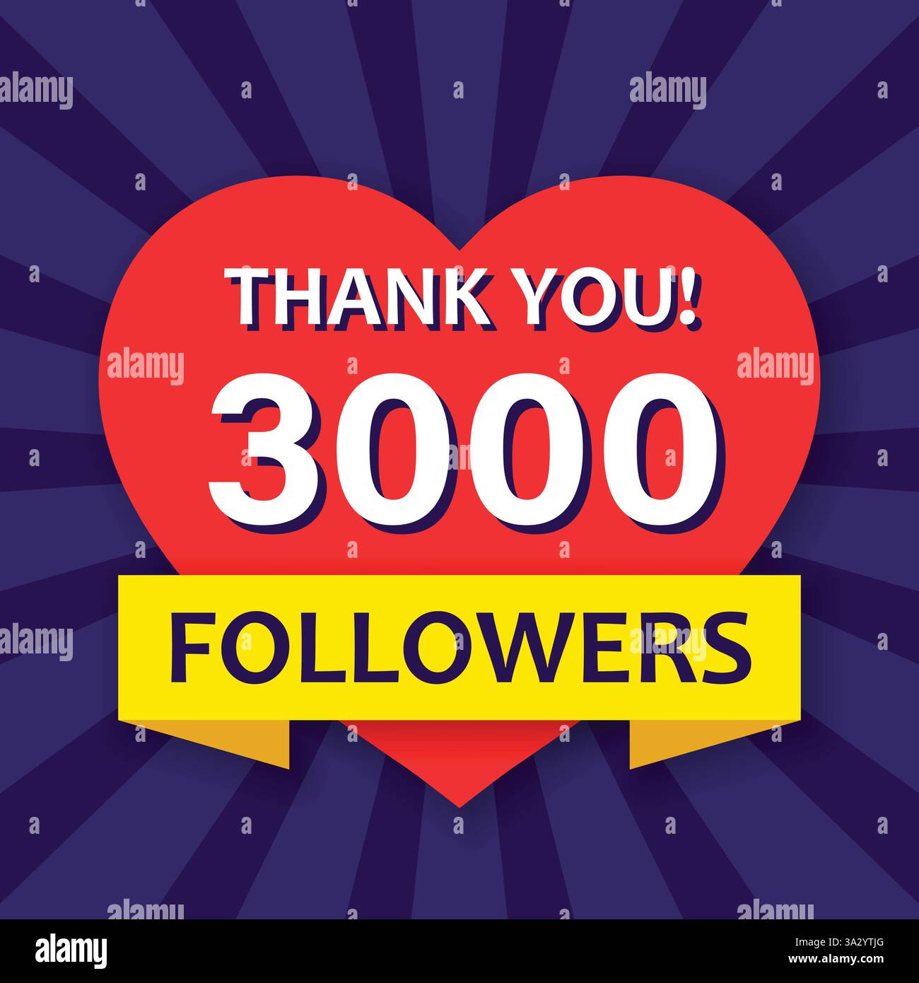 Flat template 3k followers Stock Vector Images - Alamy