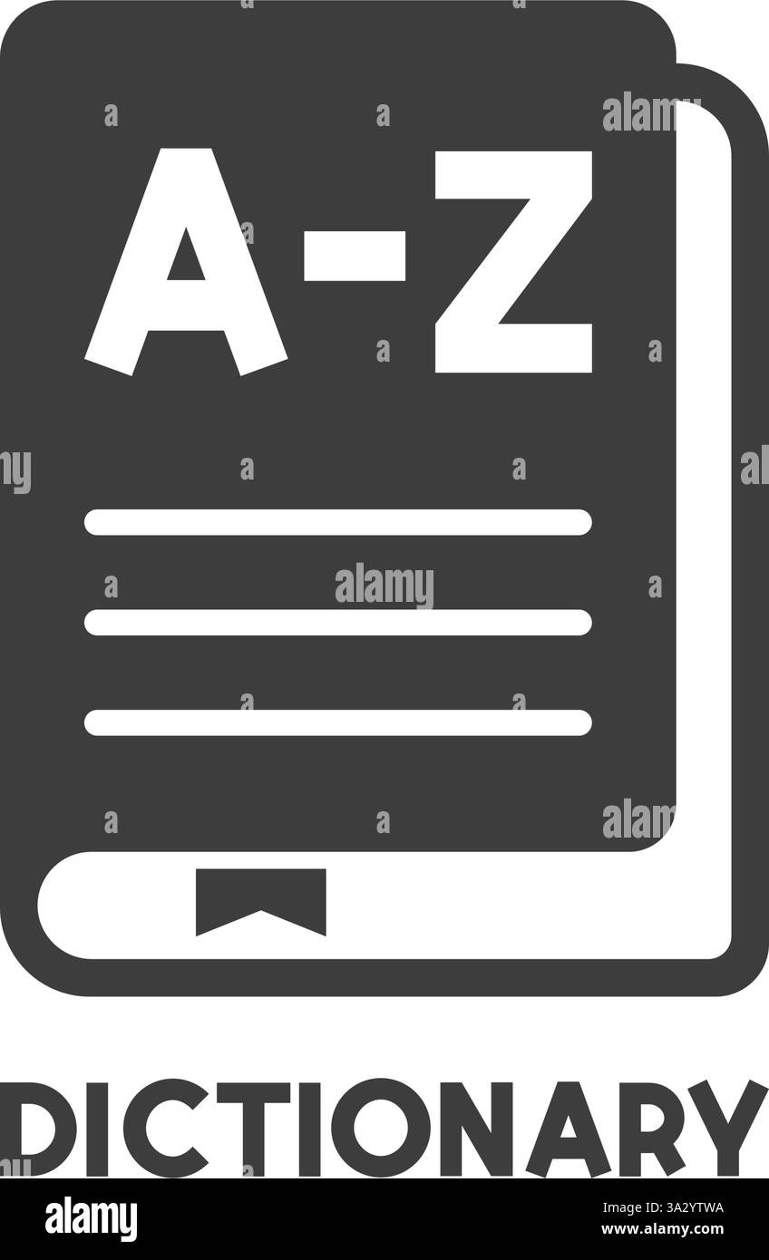 Glossary book icon in flat style. Guidebook encyclopedia vector ...