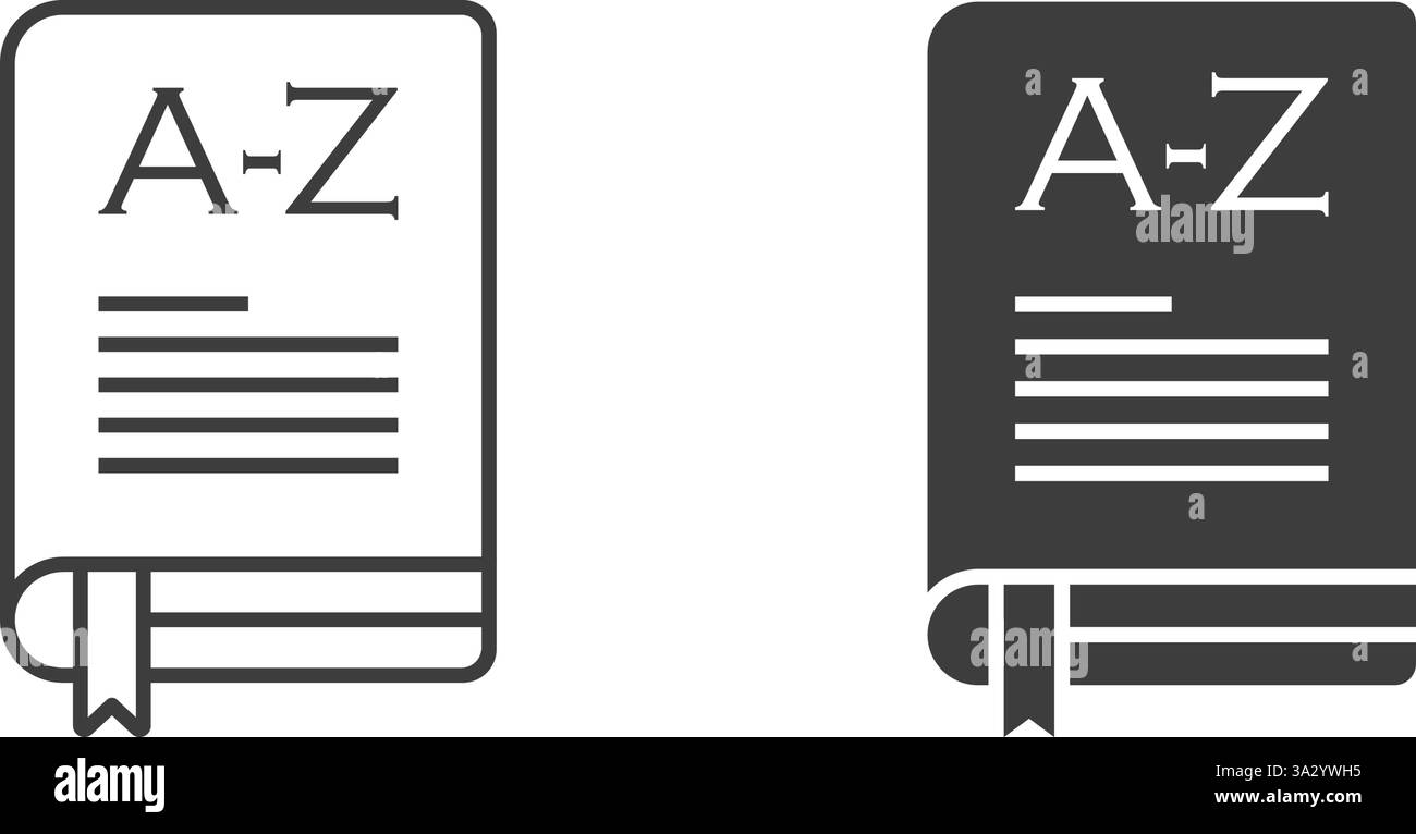 Glossary book icon in flat style. Guidebook encyclopedia vector ...