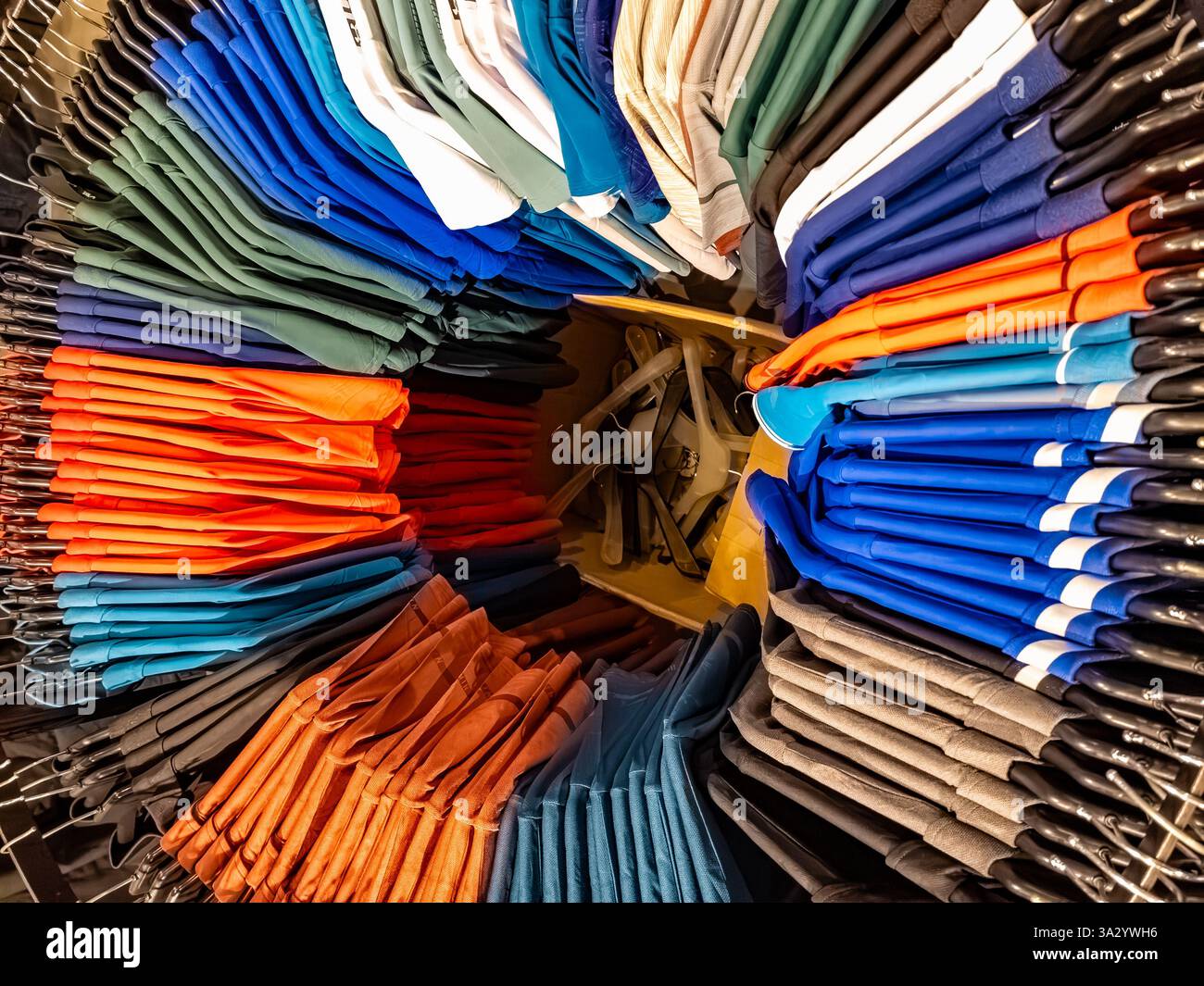 Tangerang, Indonesia - 15 Feb 2025: Circular hanging rack full of ...