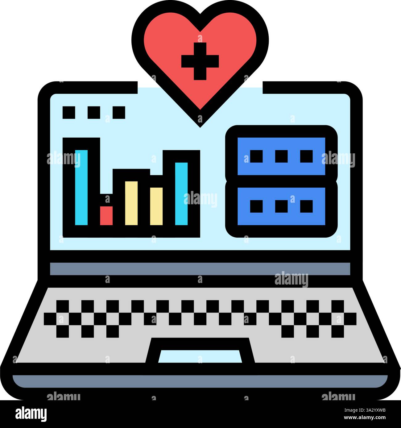 health data dashboard personalized color icon vector illustration Stock ...