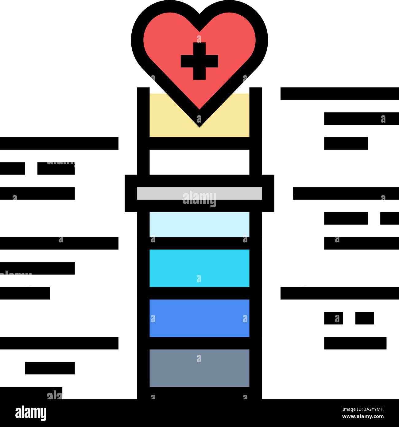 health goal progress bar tech color icon vector illustration Stock ...