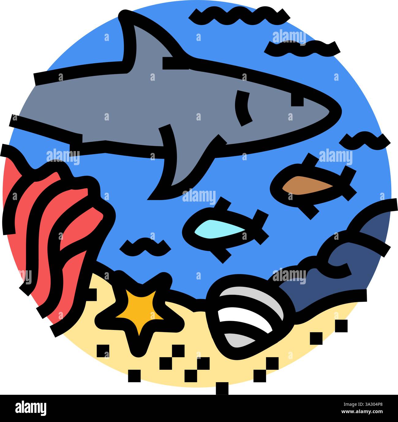 marine life world ocean color icon vector illustration Stock Vector ...