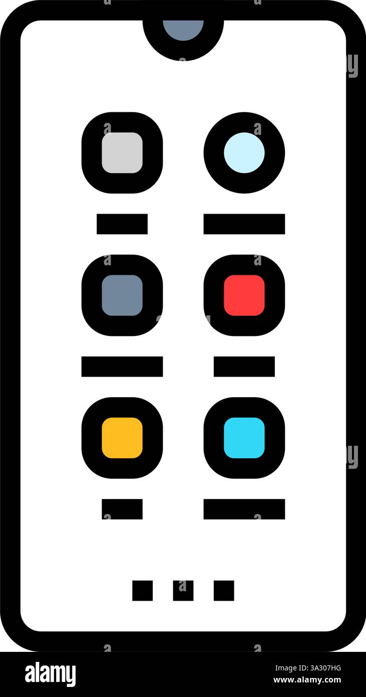 minimalist digital device mindful tech color icon vector illustration ...