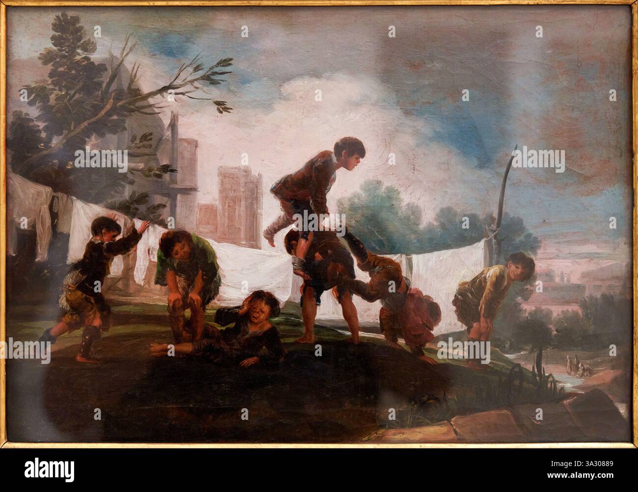 Niños jugando a pídola, Juego de niños: el paso, FRANCISCO DE GOYA ...