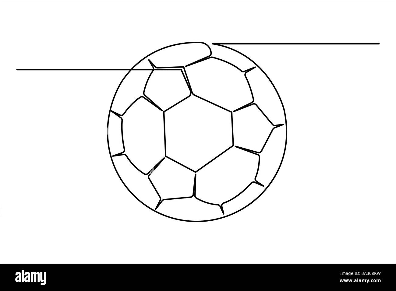 One continuous line art drawing of football ball design World cup ...