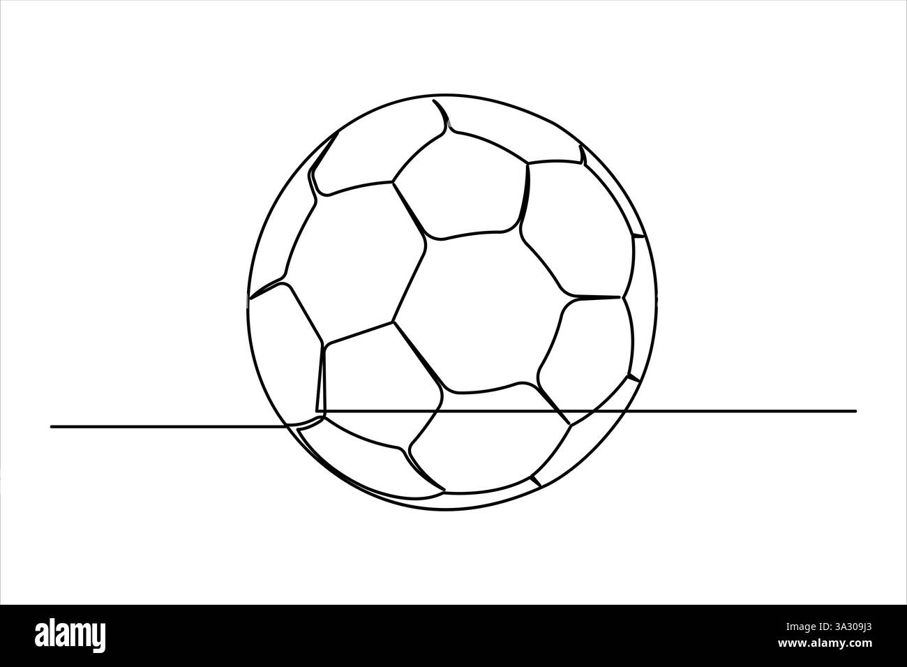 One continuous line art drawing of football ball design World cup ...