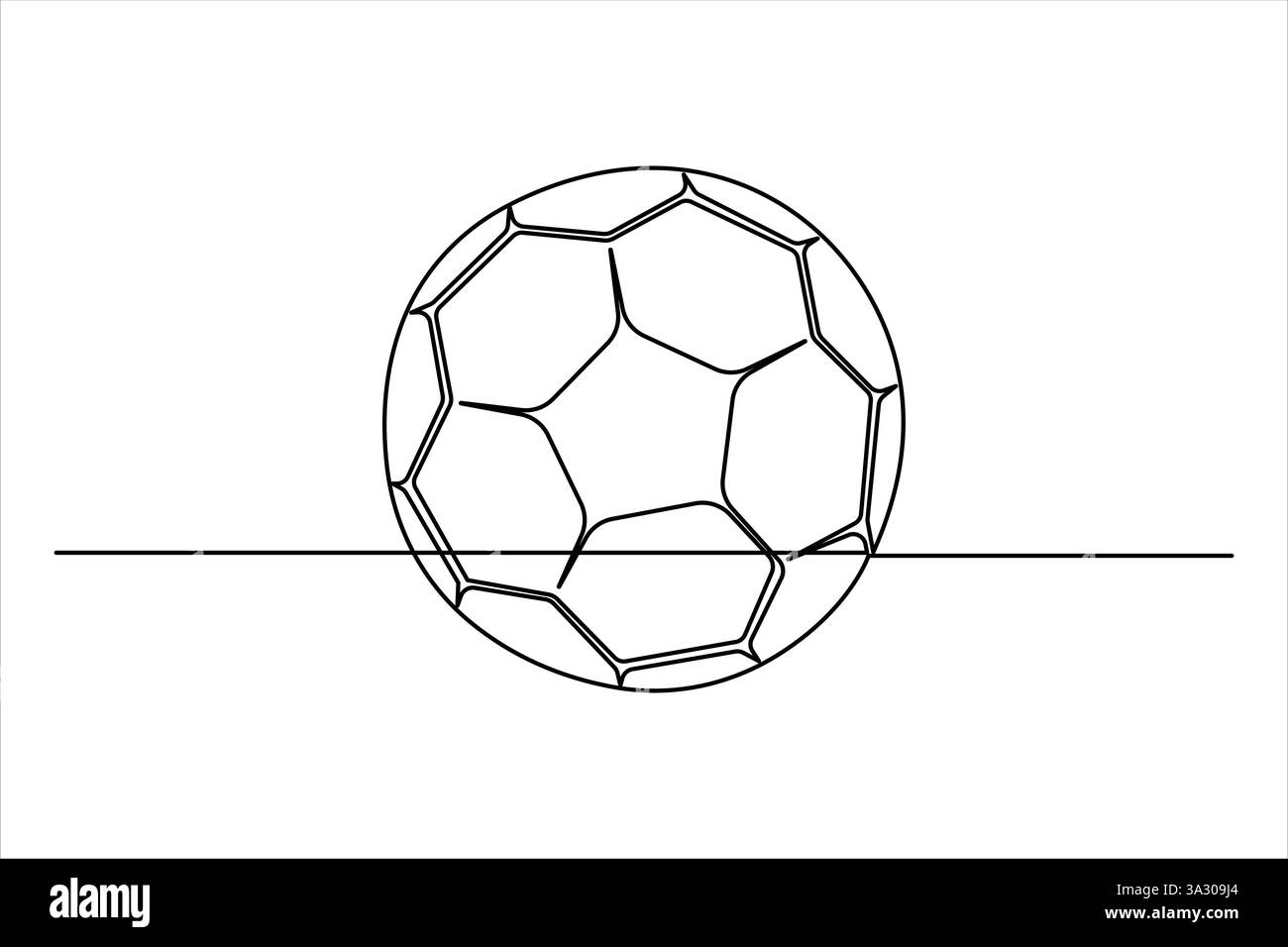 One continuous line art drawing of football ball design World cup ...