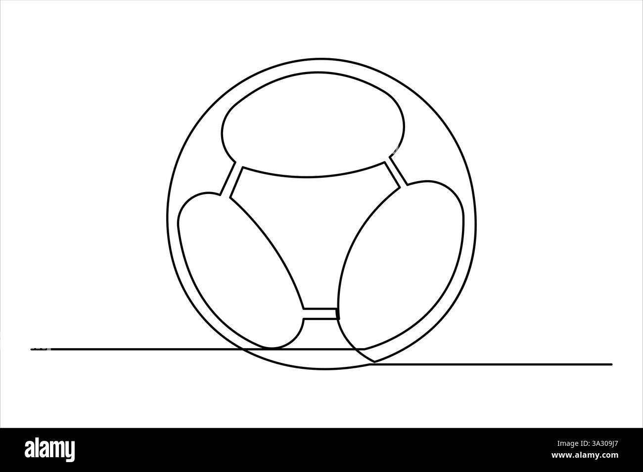 One continuous line art drawing of football ball design World cup ...