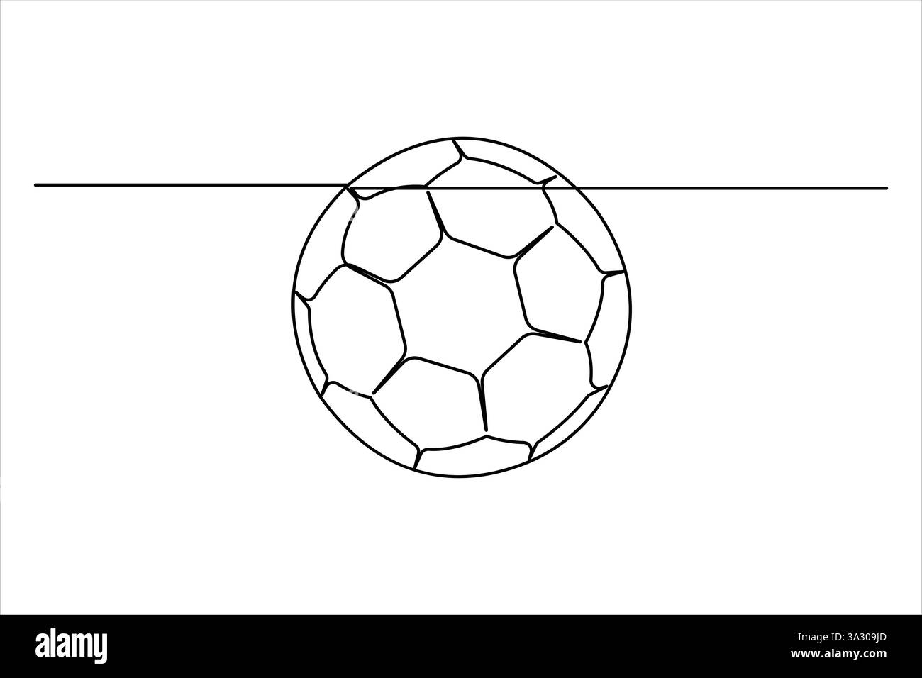One continuous line art drawing of football ball design World cup ...