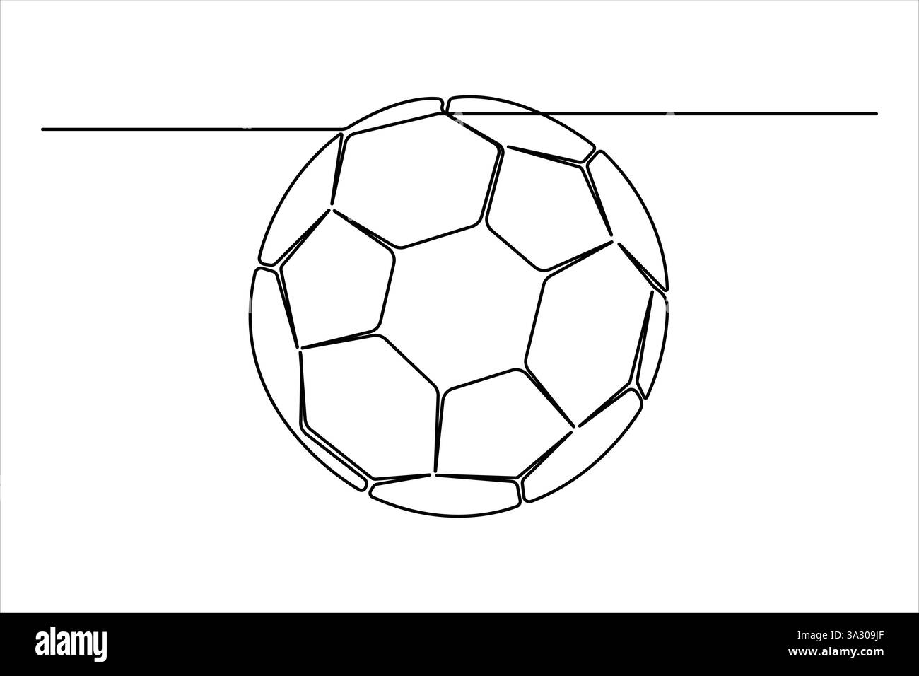 One continuous line art drawing of football ball design World cup ...