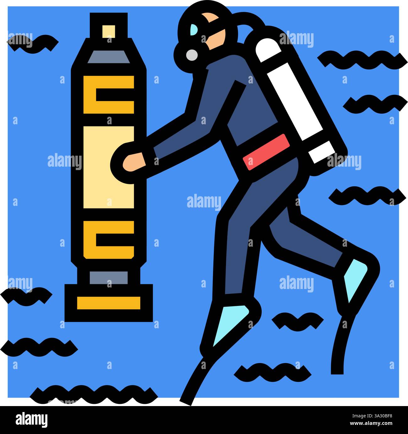 oceanographer equipment world ocean color icon vector illustration ...