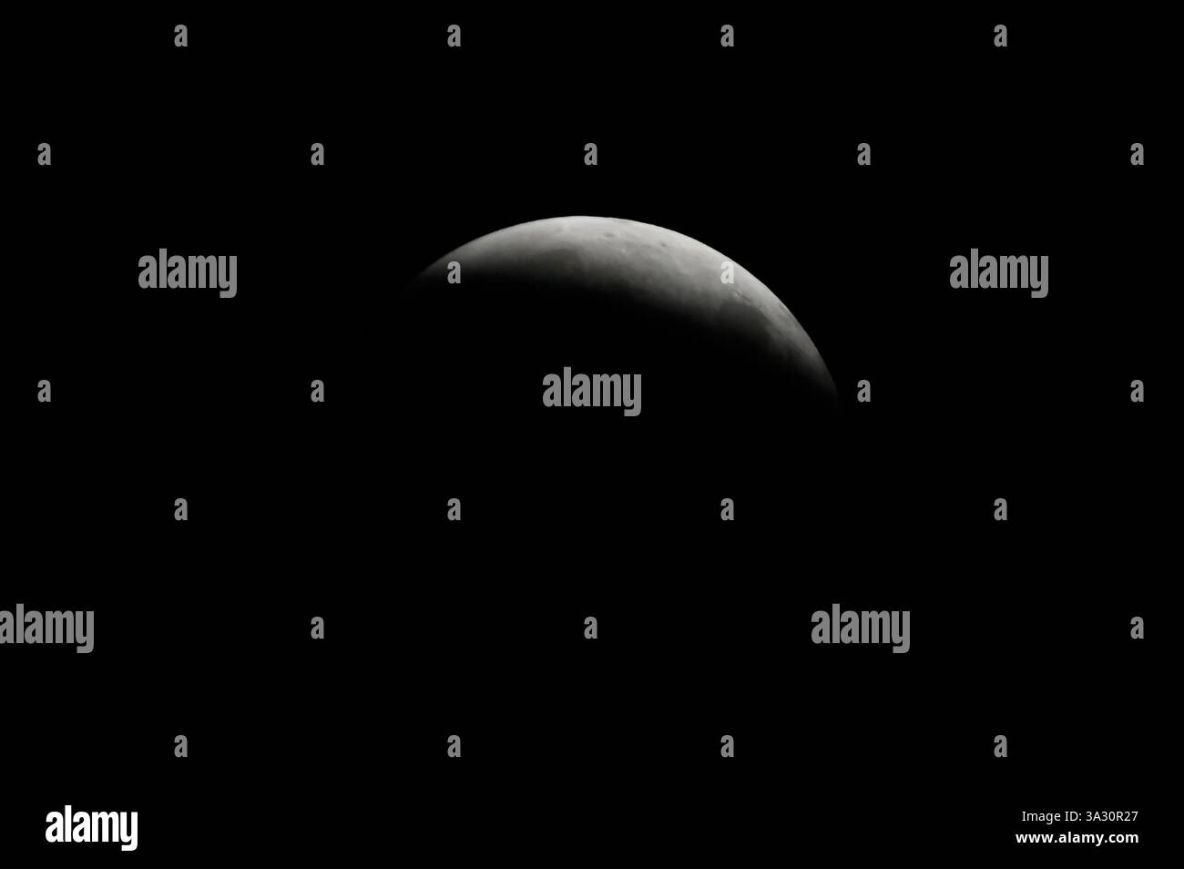 General view of the total lunar eclipse where the moon will be tinged ...