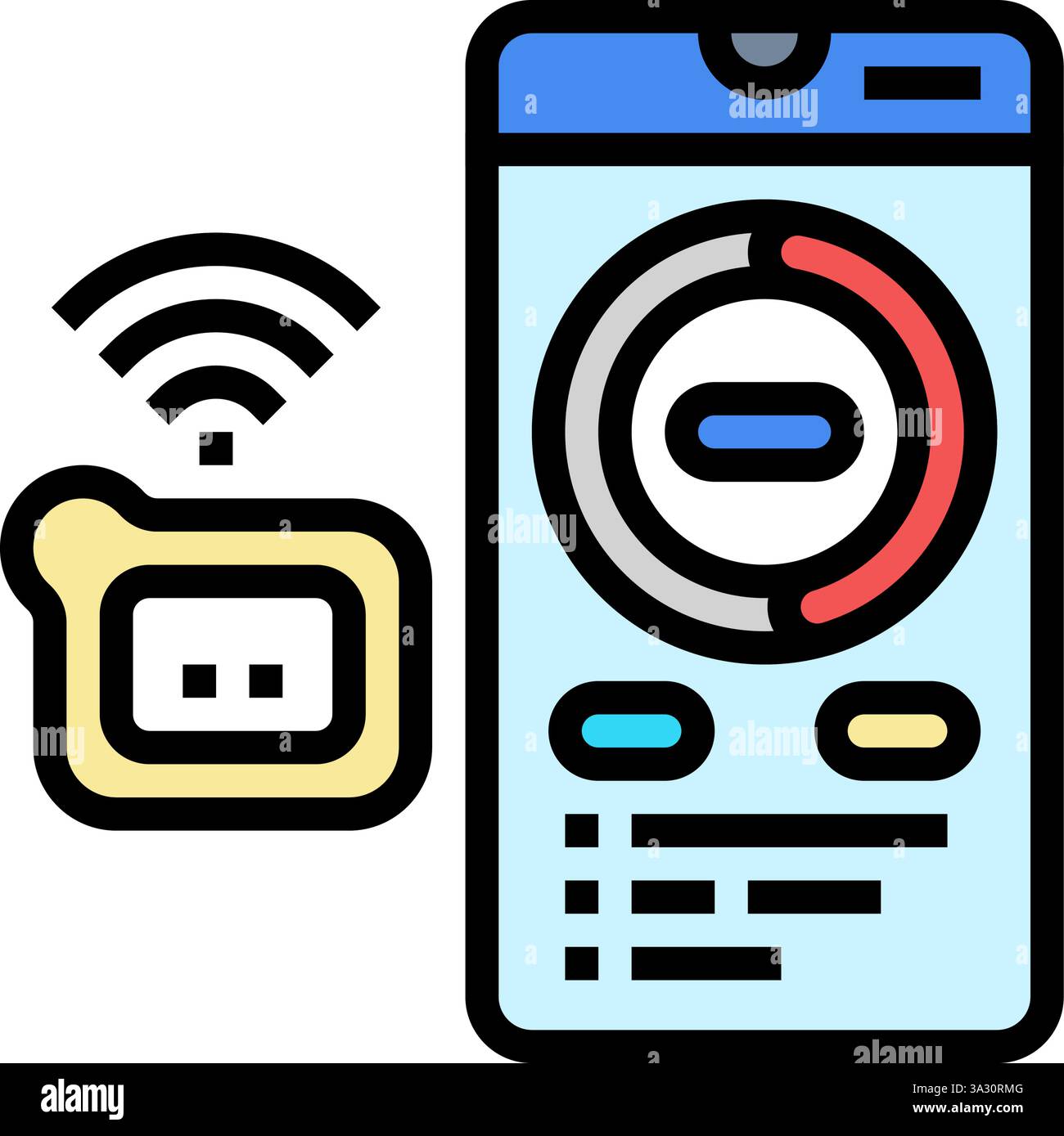 smart insulin pump health tech color icon vector illustration Stock ...