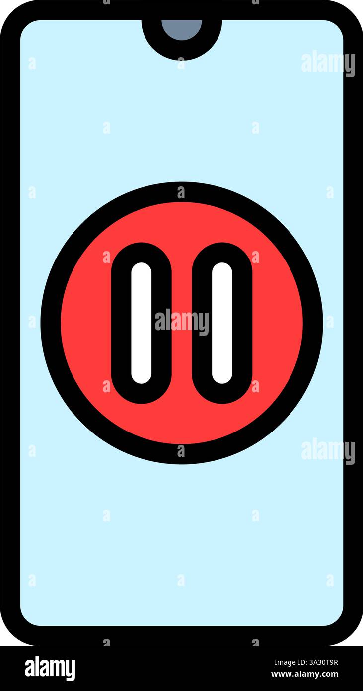 smartphone pause mindful tech color icon vector illustration Stock Vector Image & Art - Alamy