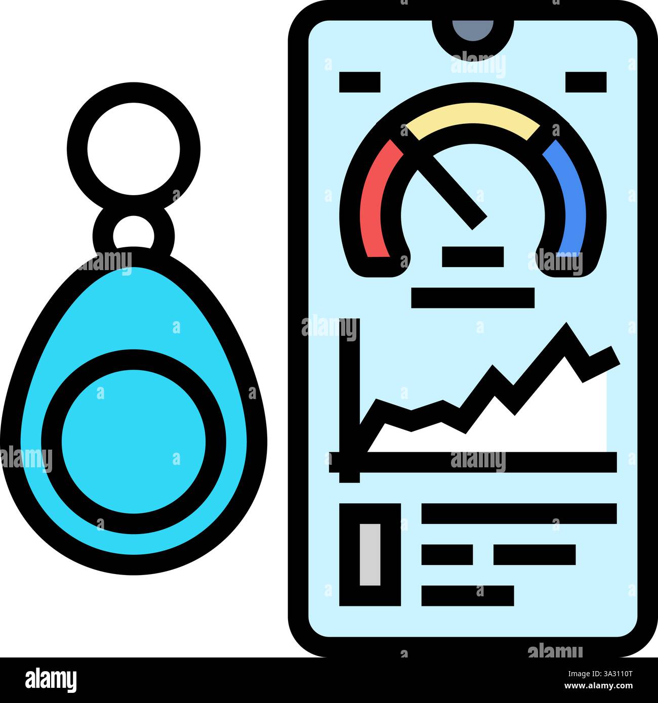 stress monitor health tech color icon vector illustration Stock Vector ...