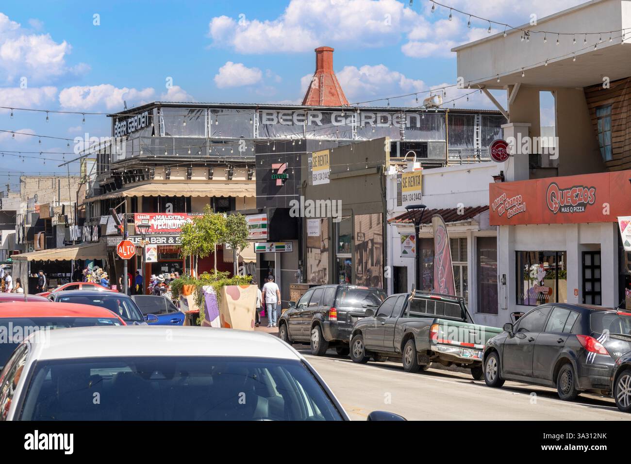 Retail Stores Shops And Bars In Downtown Ensenada Mexico, Beer Garden ...