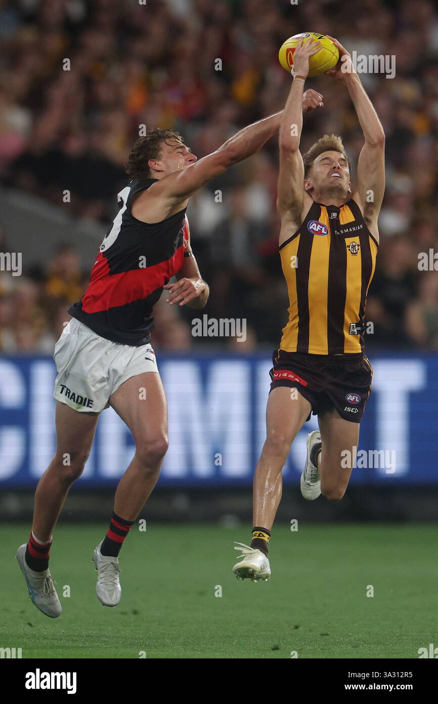 Melbourne, Australia. 14th Mar, 2025. Harry Morrison of the Hawks and ...