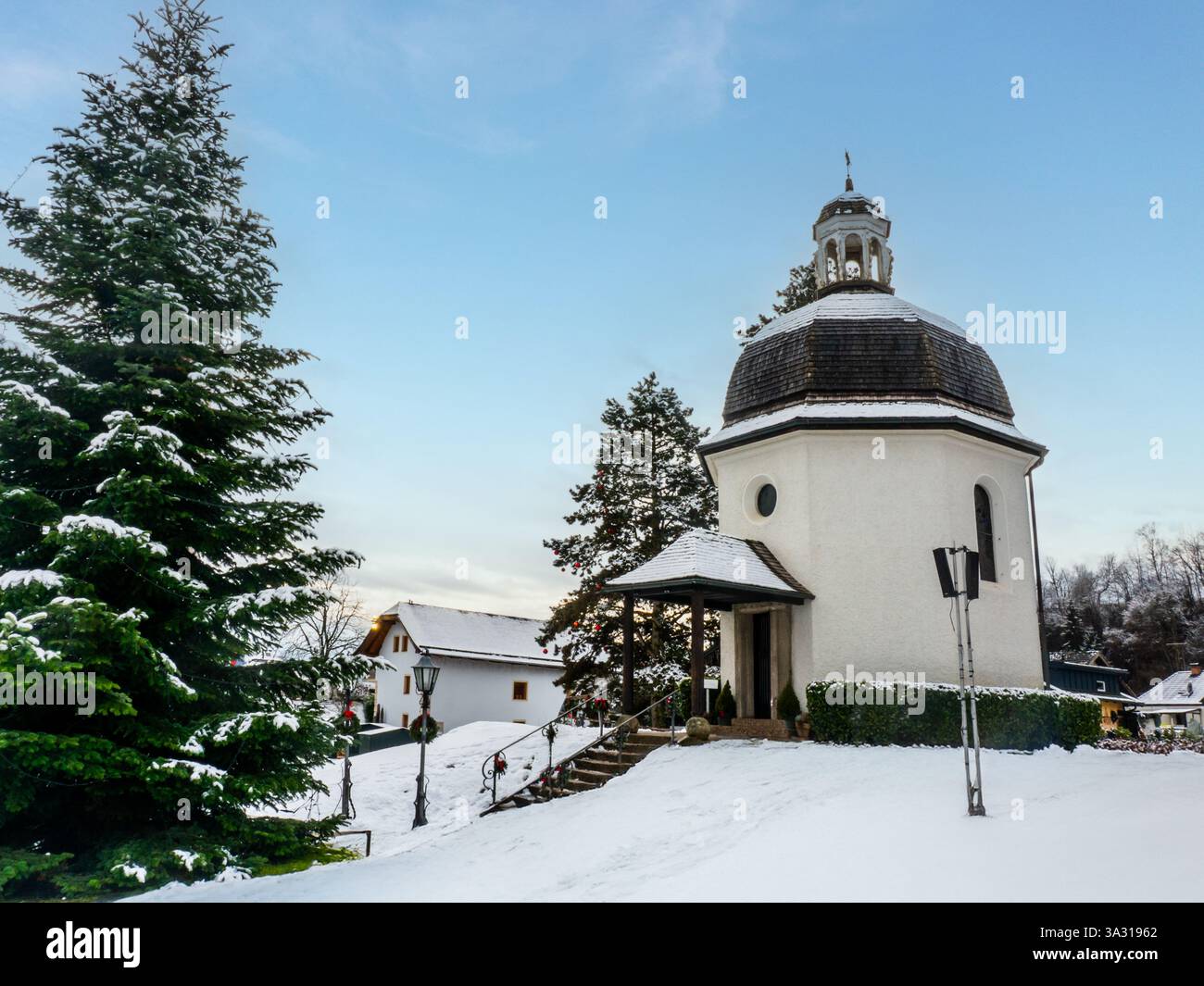 The Silent Night Chapel in Oberndorf, Austria during winter Stock Photo ...