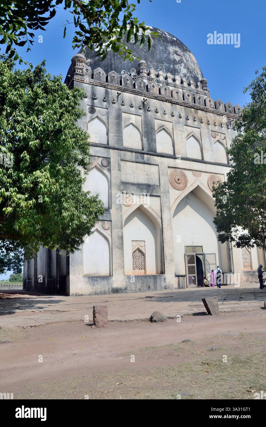 Partial view of the tombs, The Bahmani tombs complex, Ashtoor, Bidar ...