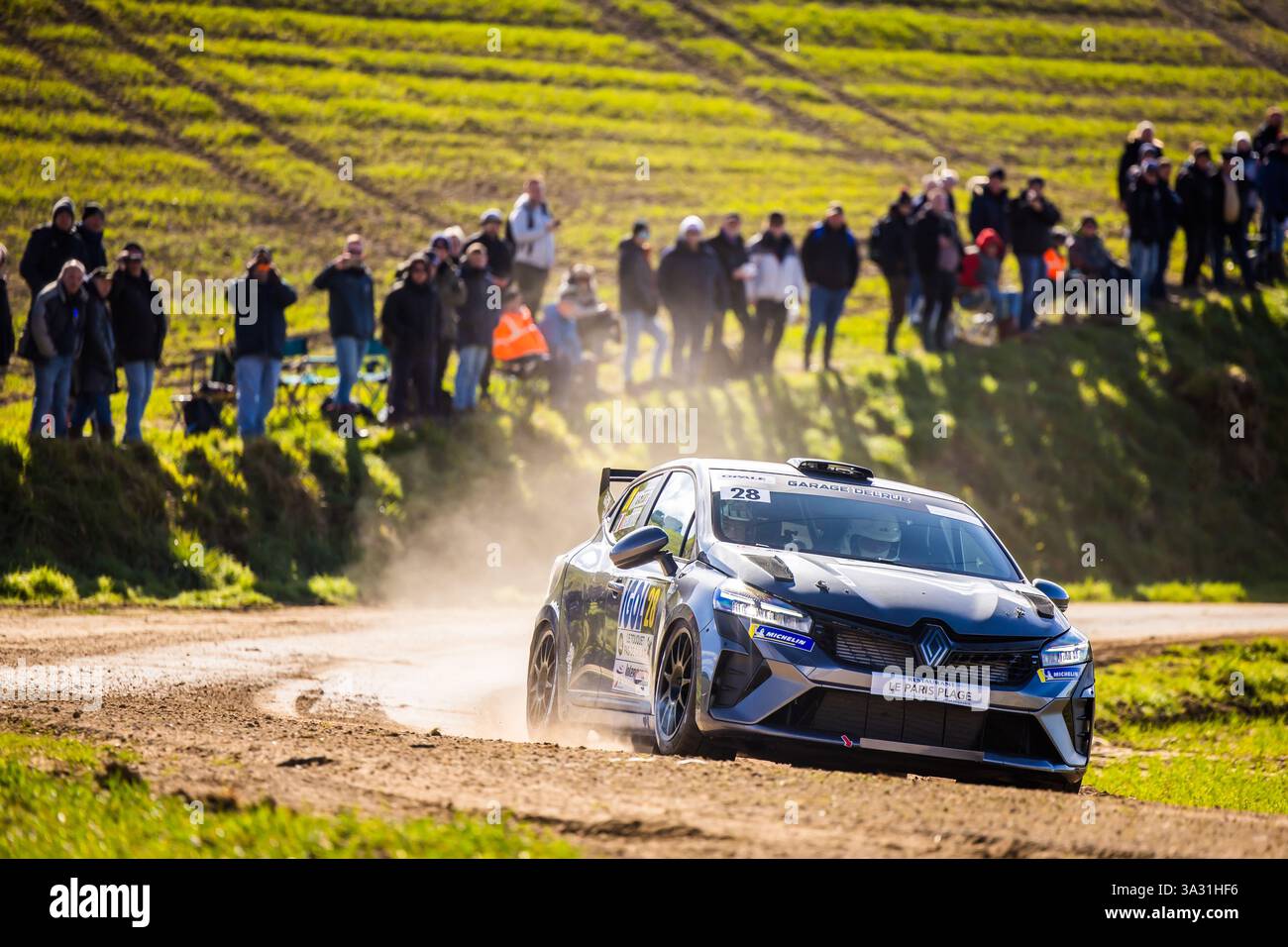 28 DELRUE Mickael, GOZET Aurelien, Renault Clio Rally3, action during the Rallye Le Touquet Pas ...