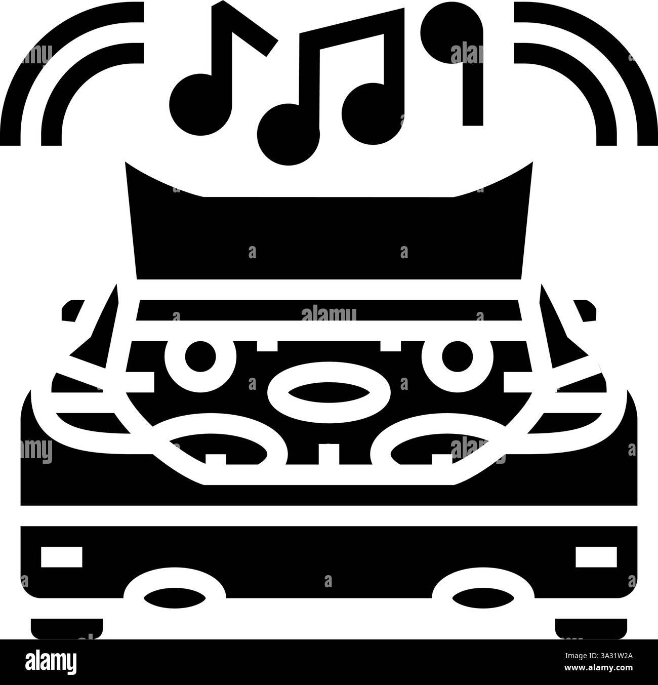 car entertainment system glyph icon vector illustration Stock Vector ...