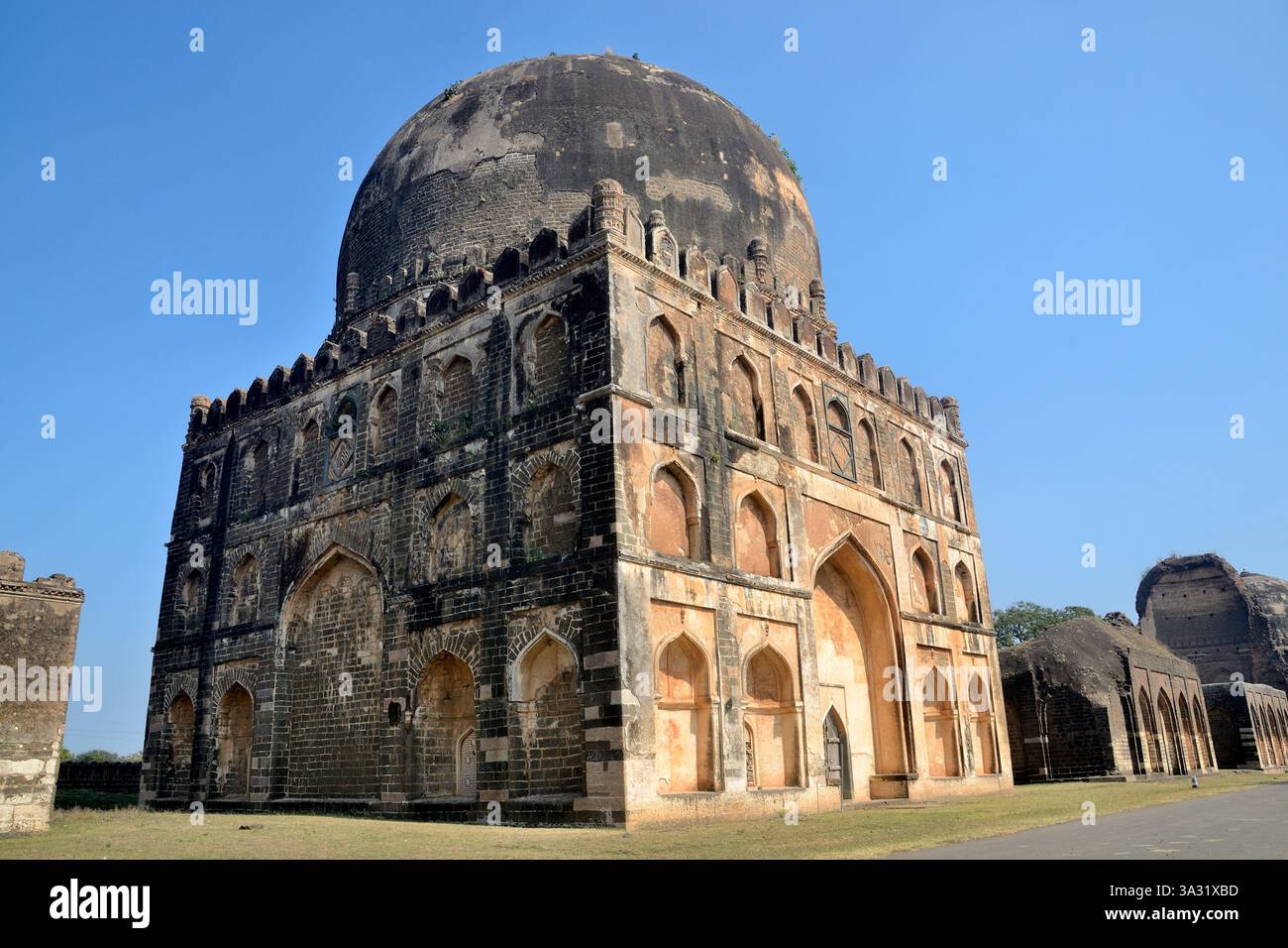 Partial view of the tombs, The Bahmani tombs complex, Ashtoor, Bidar ...
