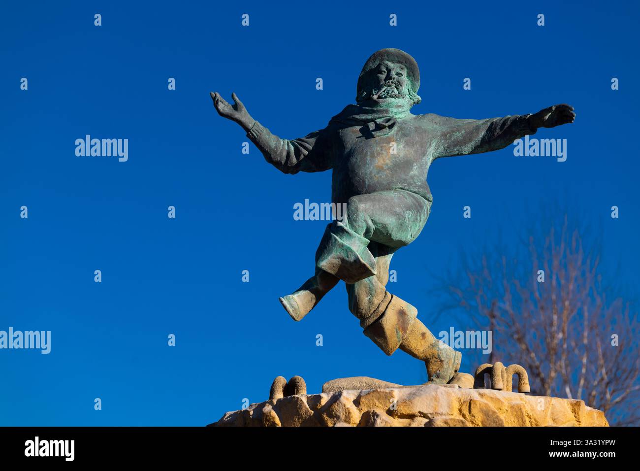 Skegness, Lincolnshire, UK - January 25th 2025 - Jolly Fisherman statue ...