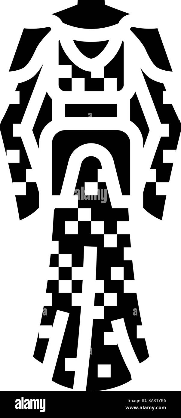 chainmail armor inspired piece glyph icon vector illustration Stock ...
