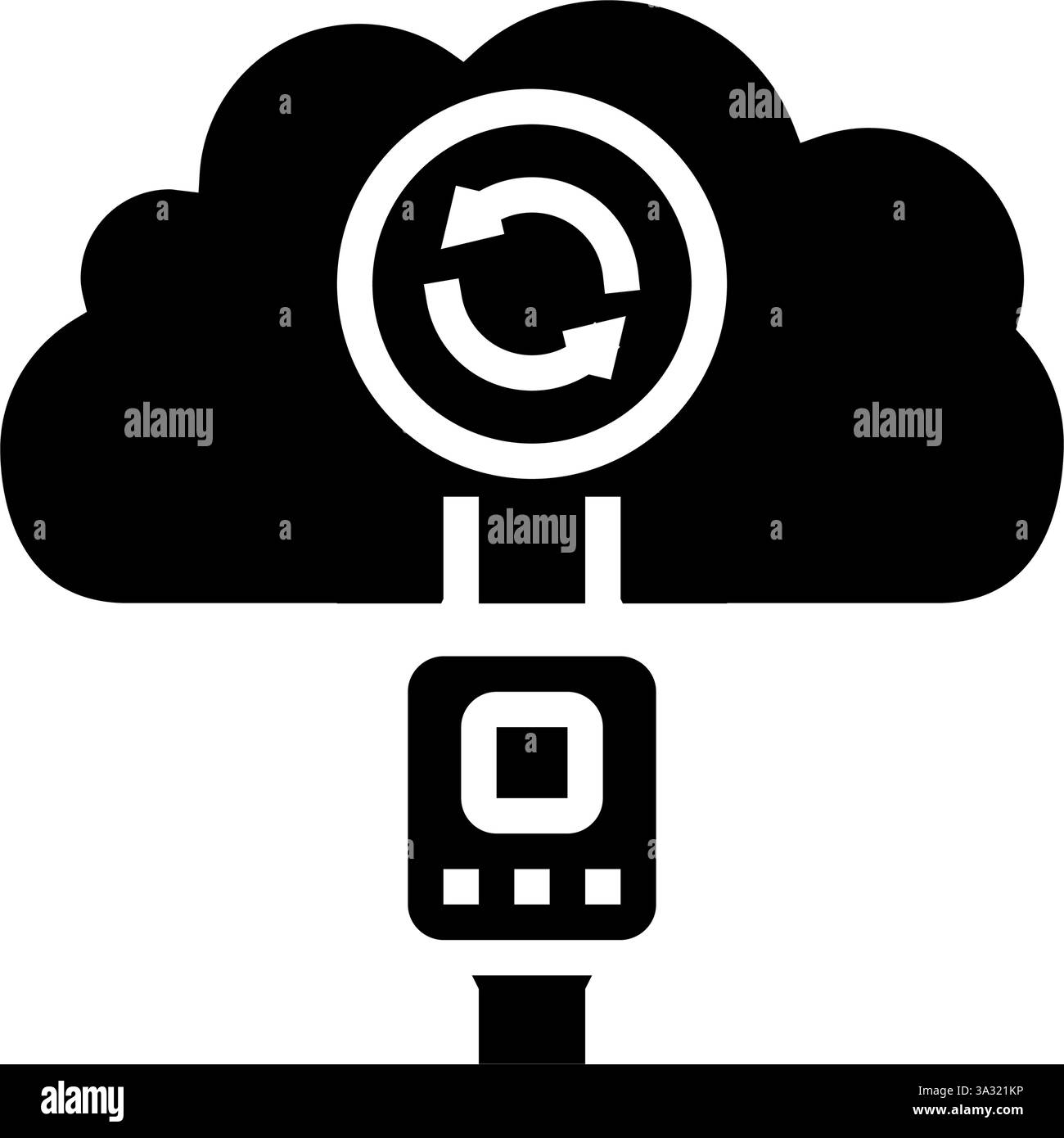 cloud sync fitness device fitness technology glyph icon vector ...
