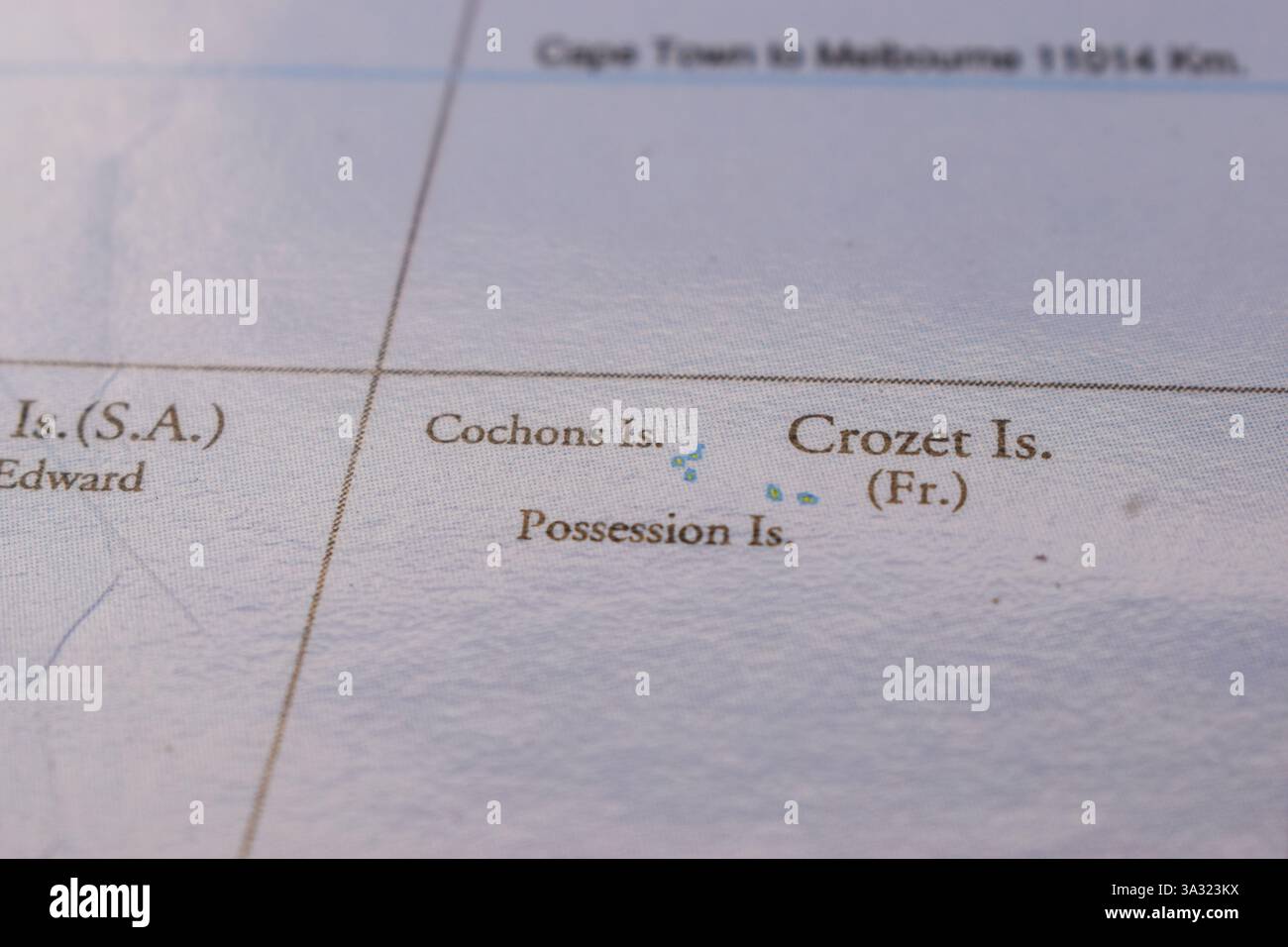Crozet Is On The World Map-Geo Political Map Stock Photo - Alamy