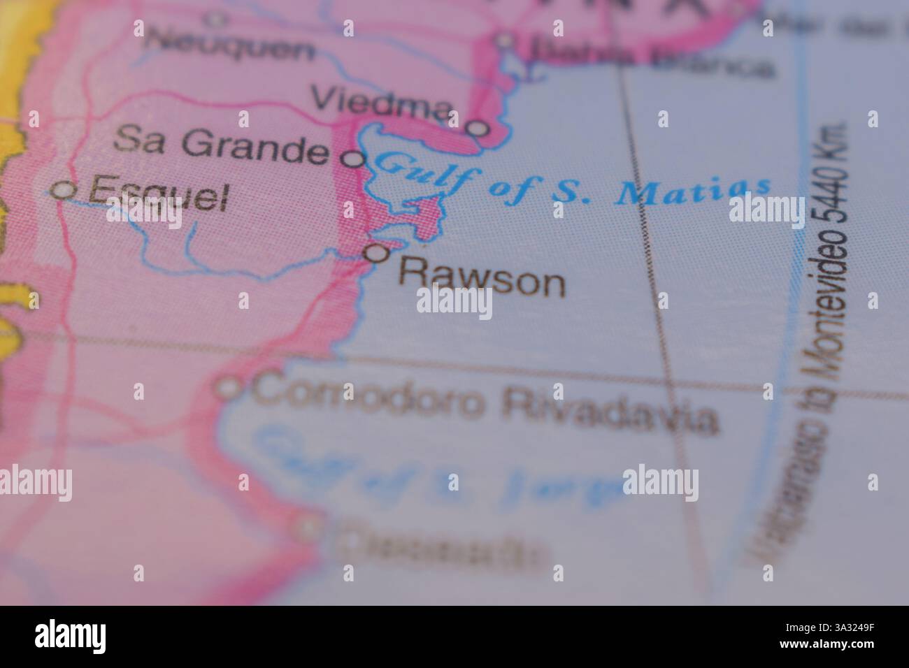 Rawson On The World Map-Geo Political Map Stock Photo - Alamy