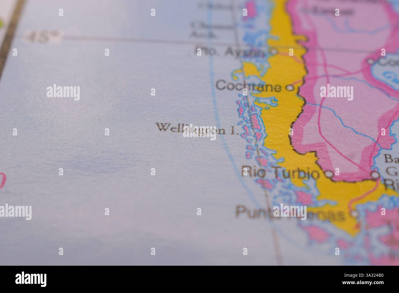 Wellington On The World Map-Geo Political Map Stock Photo - Alamy