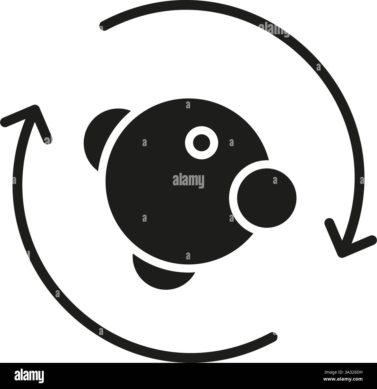 Atomic structure with arrows indicating motion solid icon. Atom ...