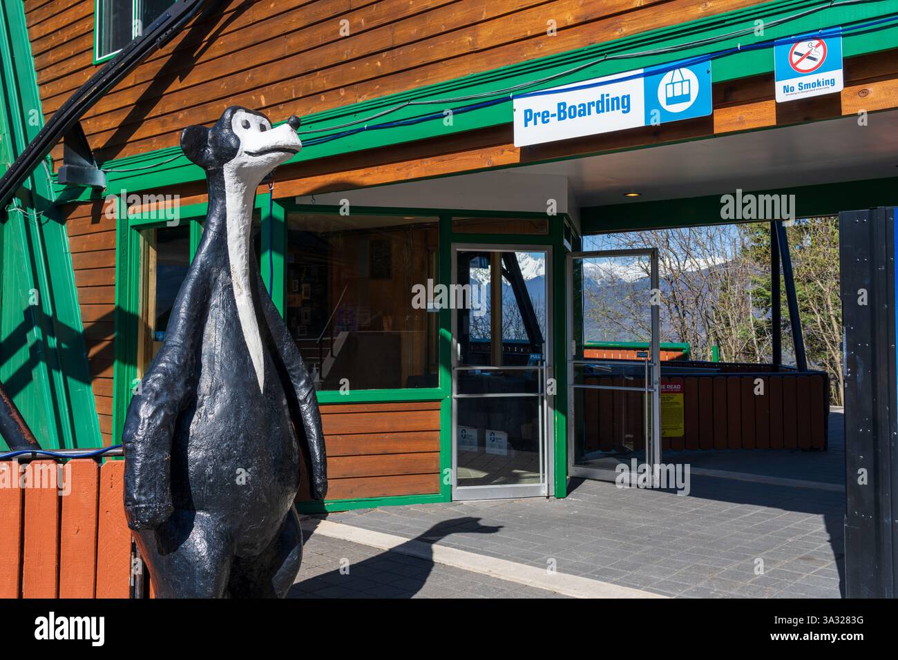 Boarding Gate of Jasper SkyTram. The highest and longest guided aerial ...