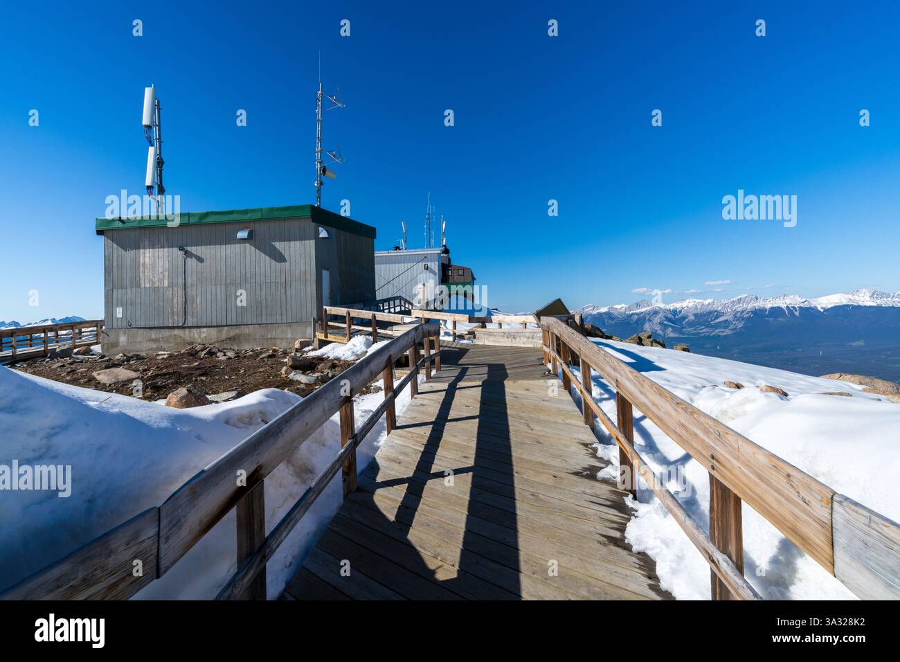 Jasper SkyTram Upper Tramway Station at The Whistlers Peak Summit Stock ...