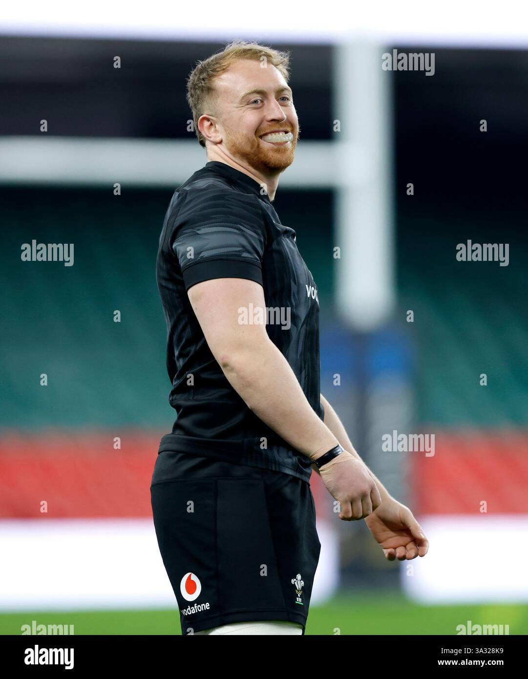Wales' Tommy Reffell during a captain's run at Principality Stadium ...