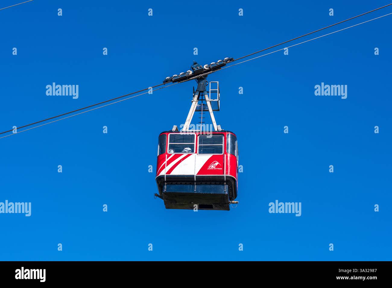 Jasper SkyTram aerial tramway cable car cabin Stock Photo - Alamy