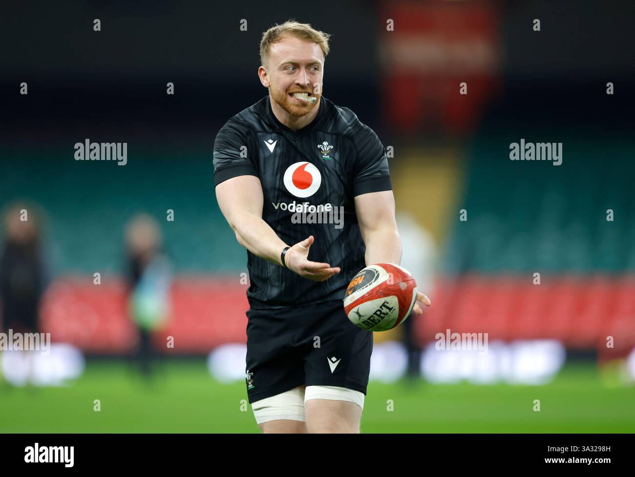 Wales' Tommy Reffell during a captain's run at Principality Stadium ...