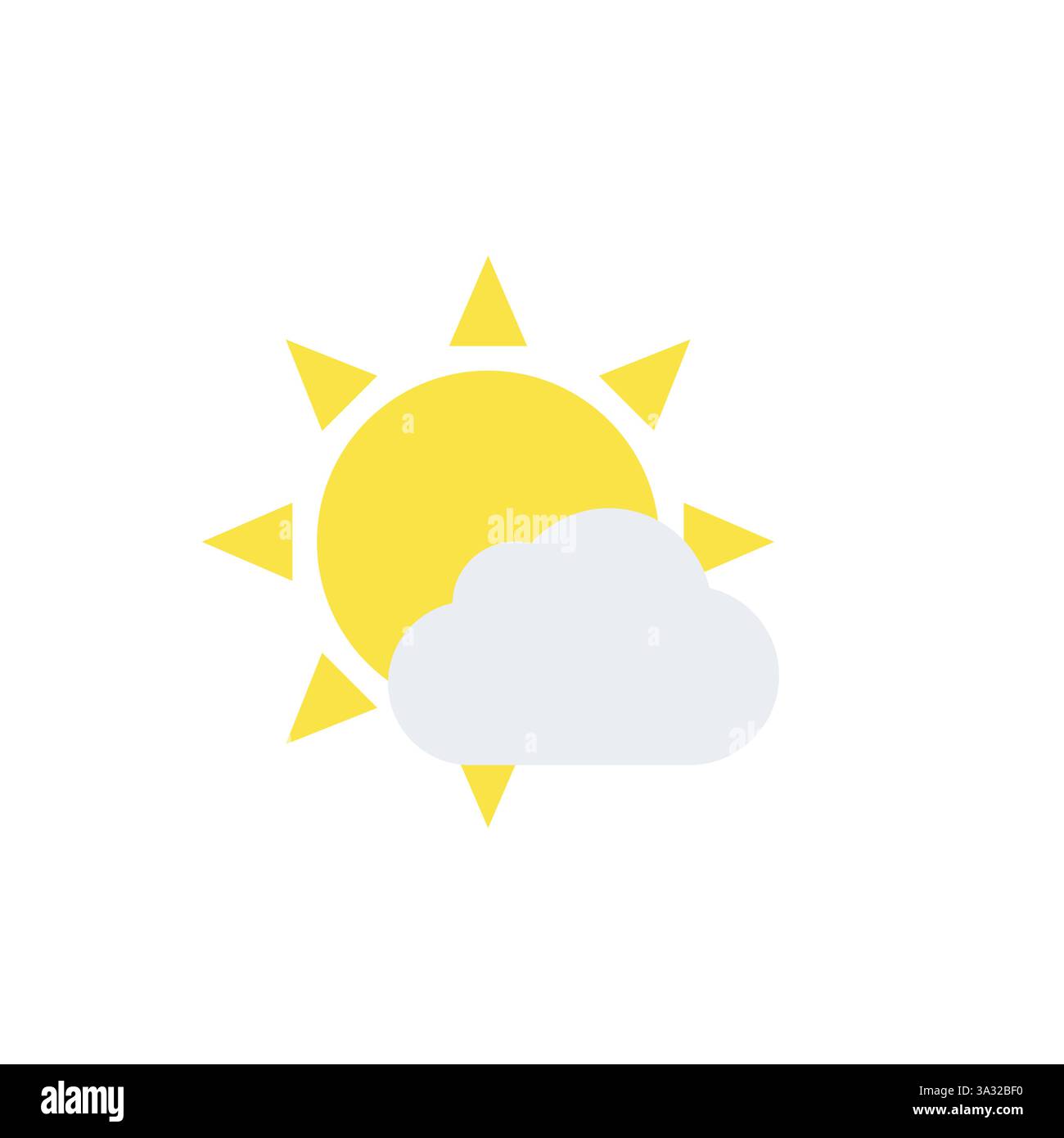 partially cloudy cloud sun weather emoji symbol sign icon vector ...