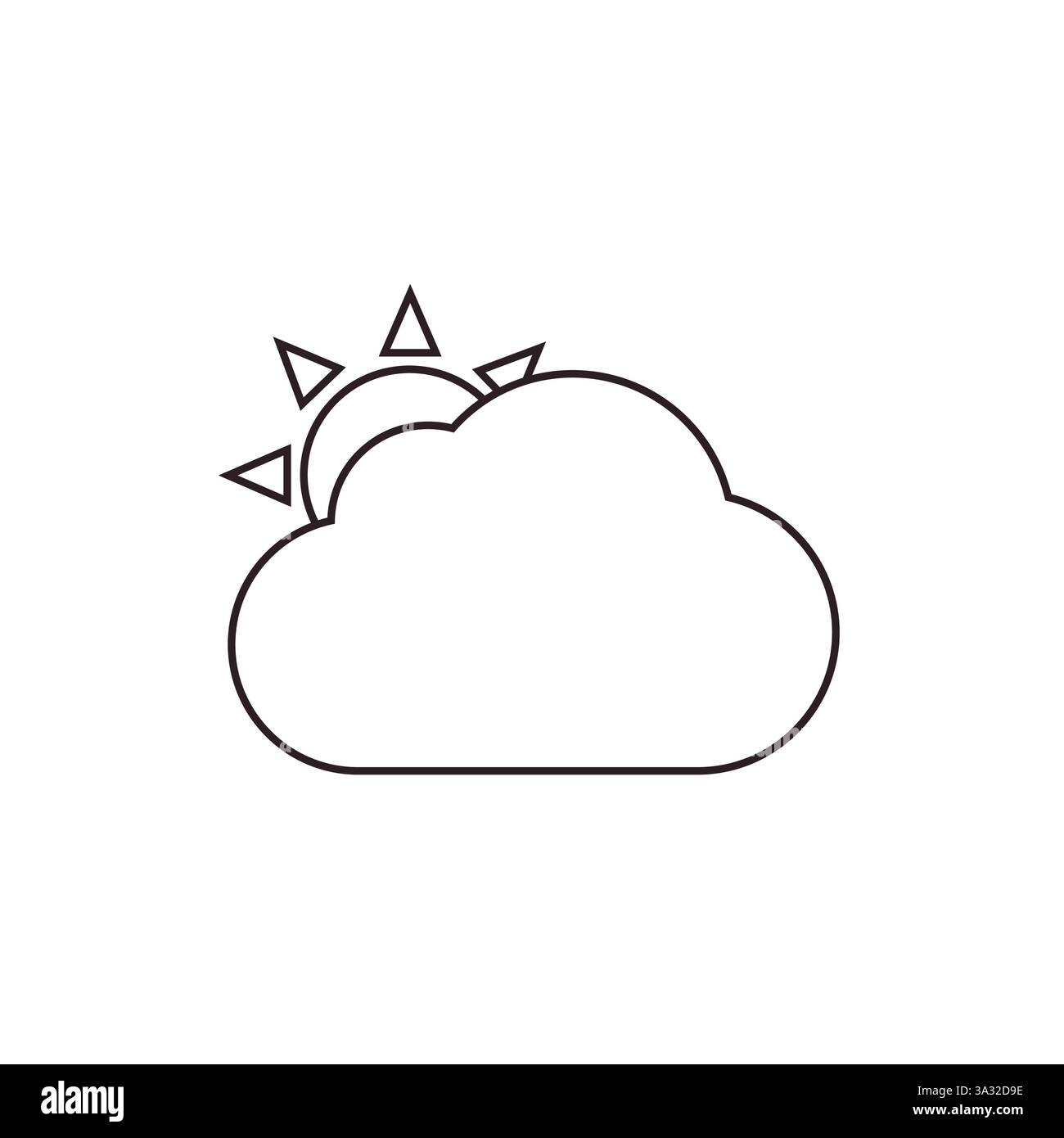 partially cloudy cloud sun weather emoji symbol sign icon vector ...