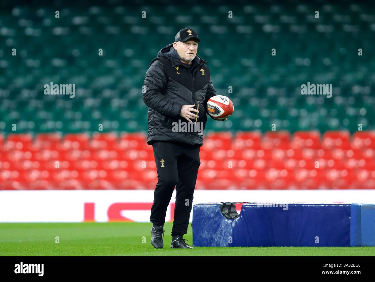 Wales assistant coach Neil Jenkins during a captain's run at ...