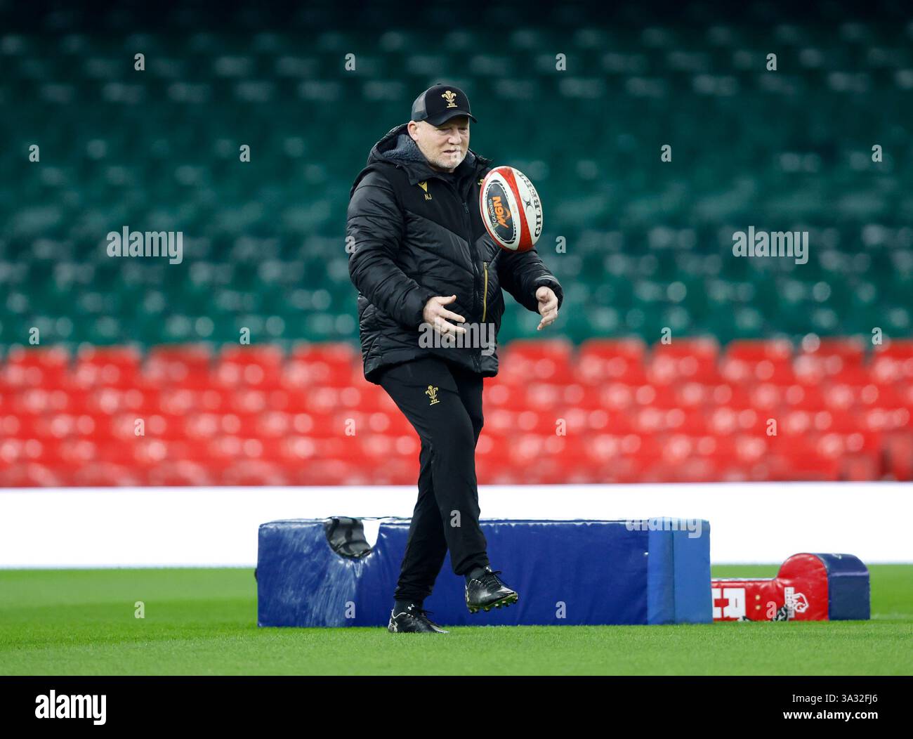Wales assistant coach Neil Jenkins during a captain's run at ...