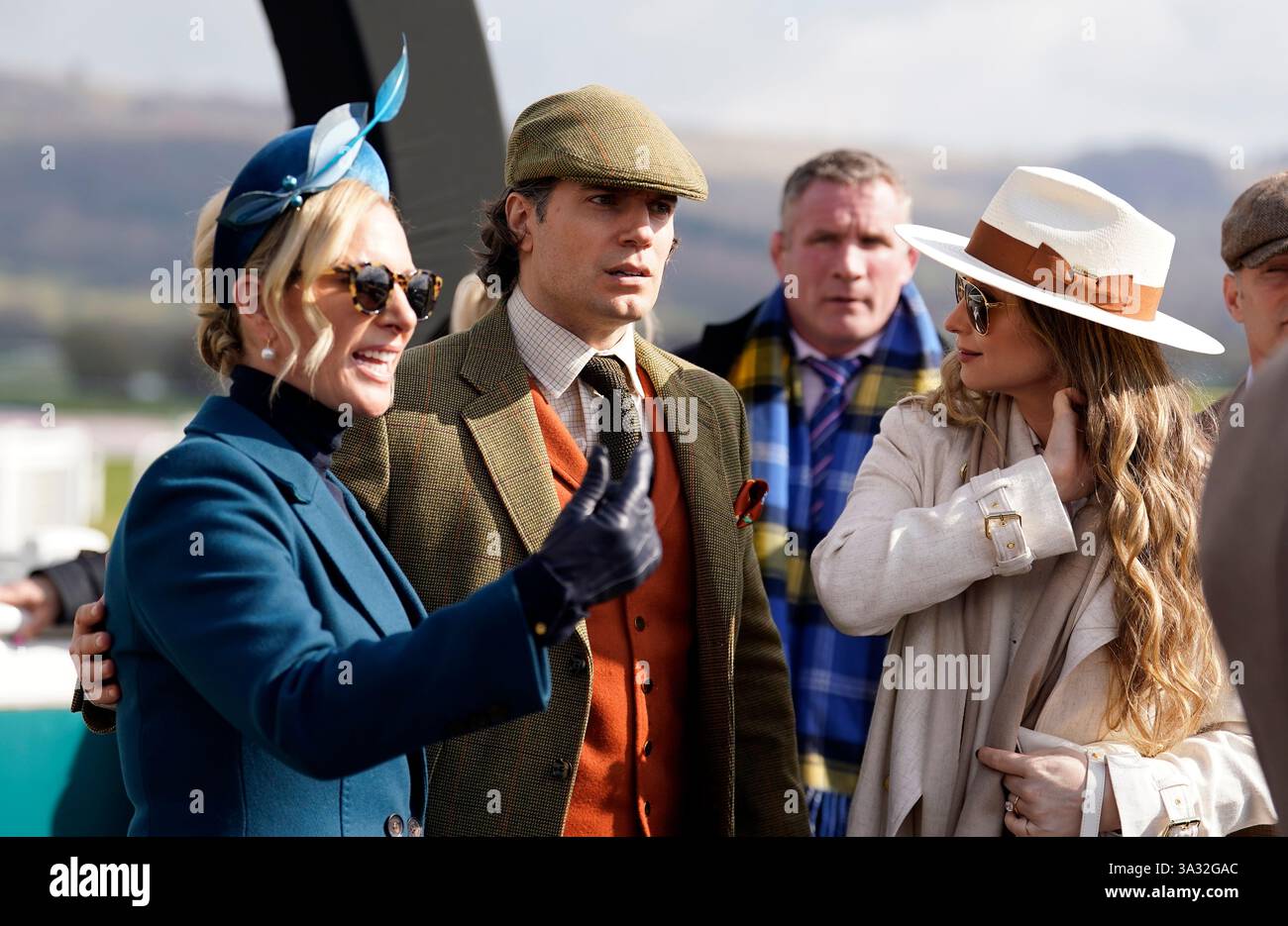 Henry Cavill, Natalie Viscuso and Zara Tindall (left) on day four of ...
