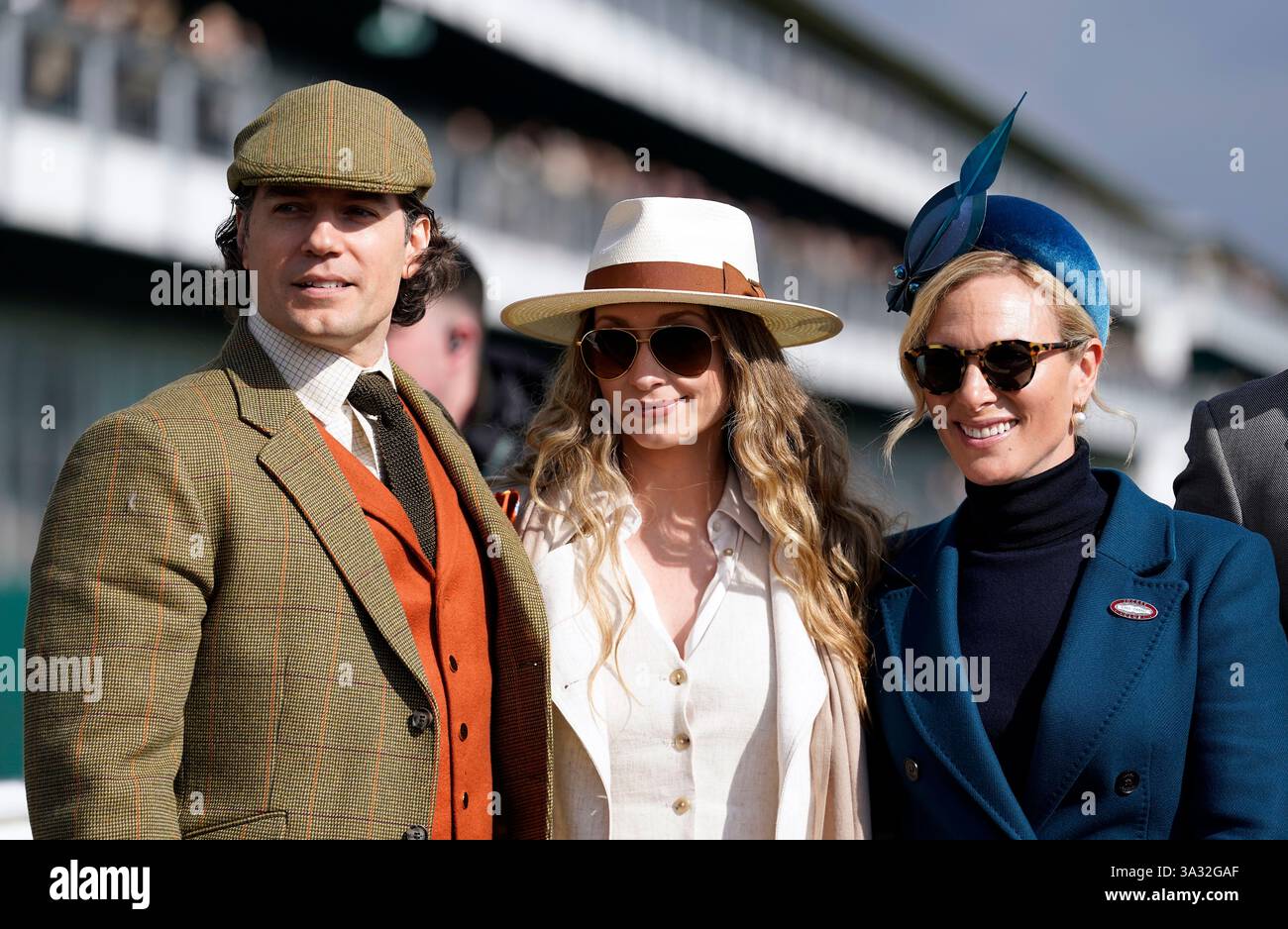 Henry Cavill, Natalie Viscuso and Zara Tindall (right) on day four of ...