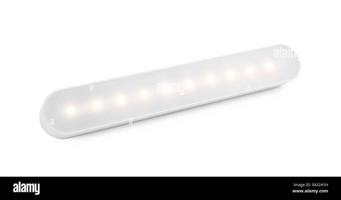One glowing LED lamp isolated on white Stock Photo - Alamy