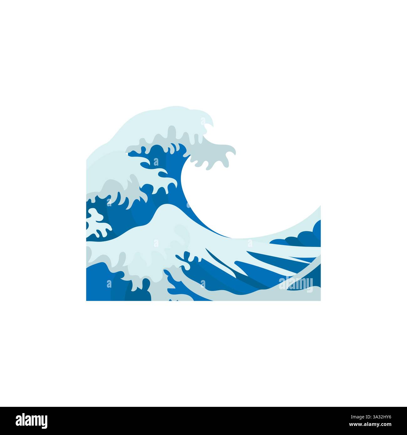 great wave sea ocean emoji symbol sign icon vector illustration Stock ...