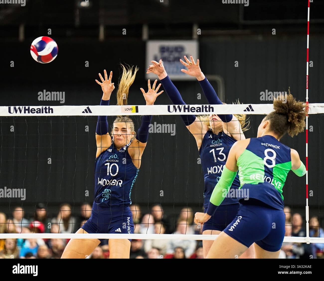 March 13, 2025, Madison, Wisconsin, USA: LOVB Omaha's KIMBERLY DREWNIOK ...